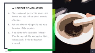 Types of chemical reactions - Laboratory Activity | PPTX