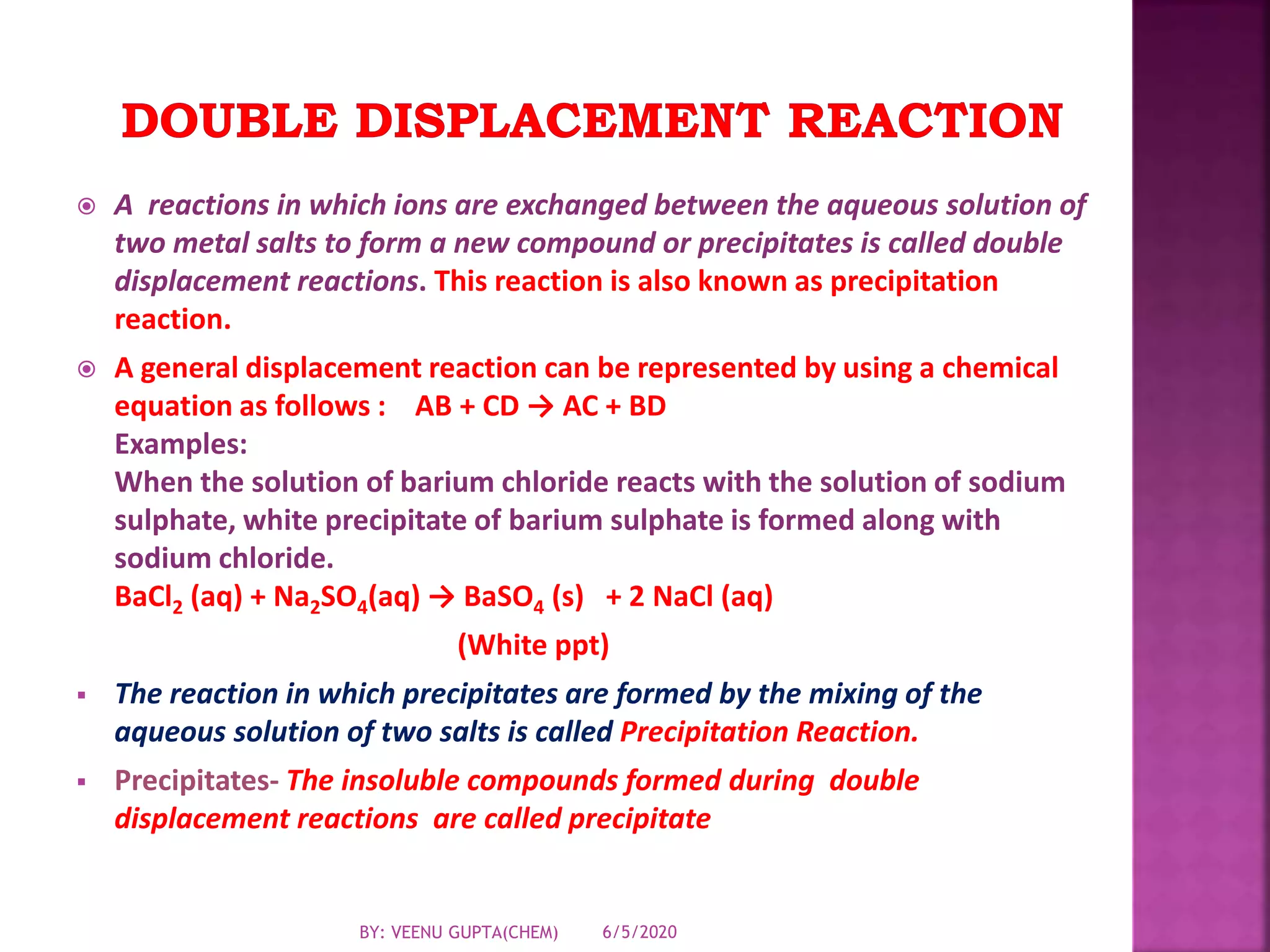 Types of chemical reactions | PPTX