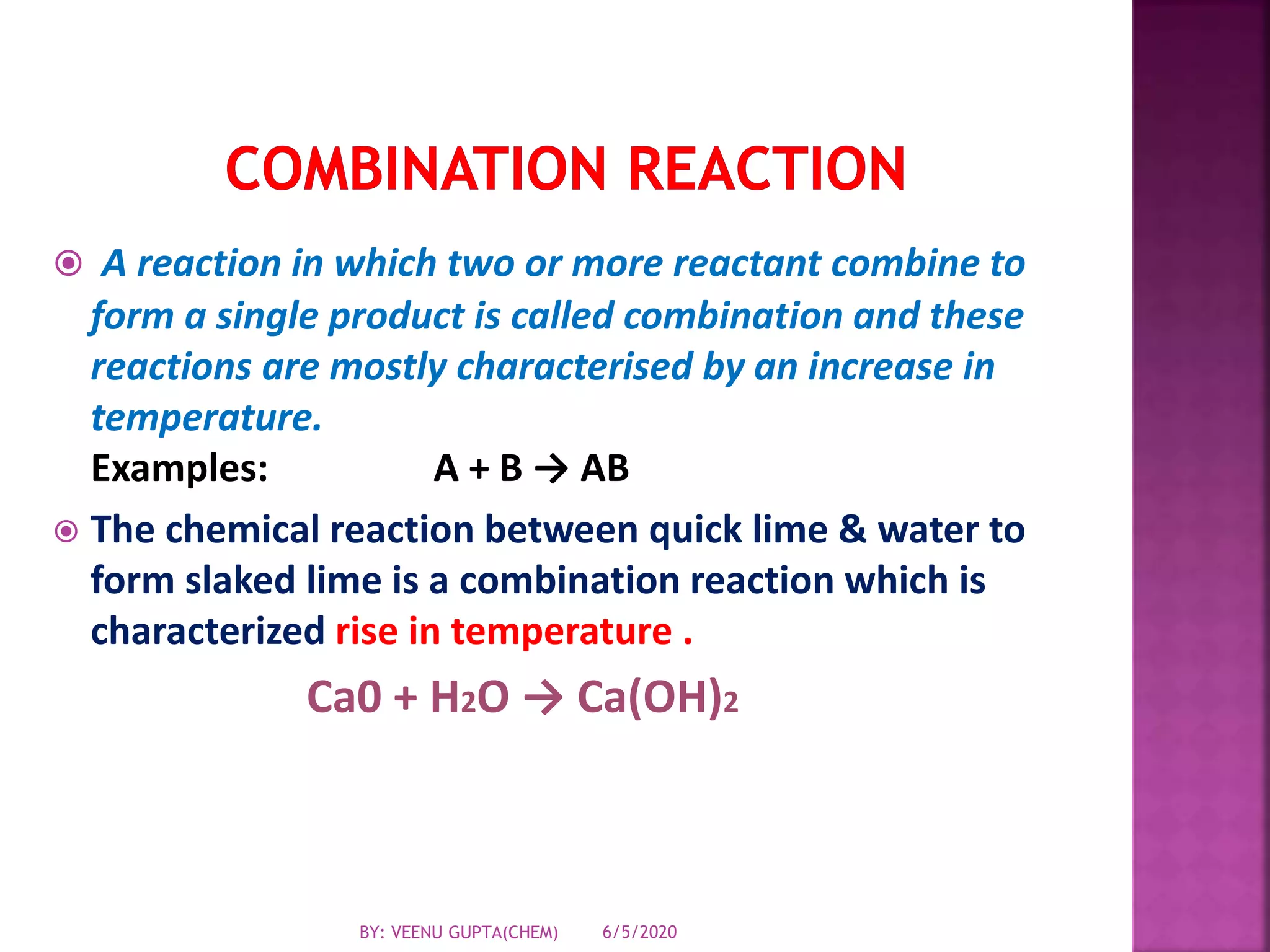 Types of chemical reactions | PPTX