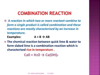 Types of chemical reactions | PPTX