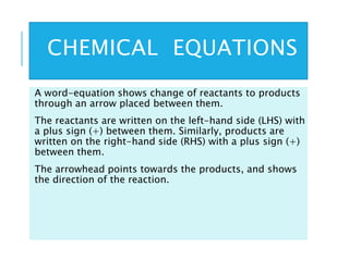 Chapter 1 chemistry chemical Equations and Reactions | PPT