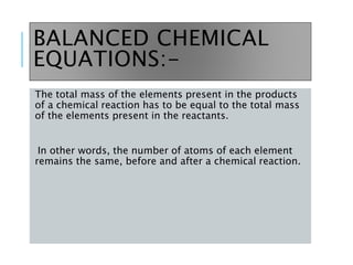Chapter 1 chemistry chemical Equations and Reactions | PPTX