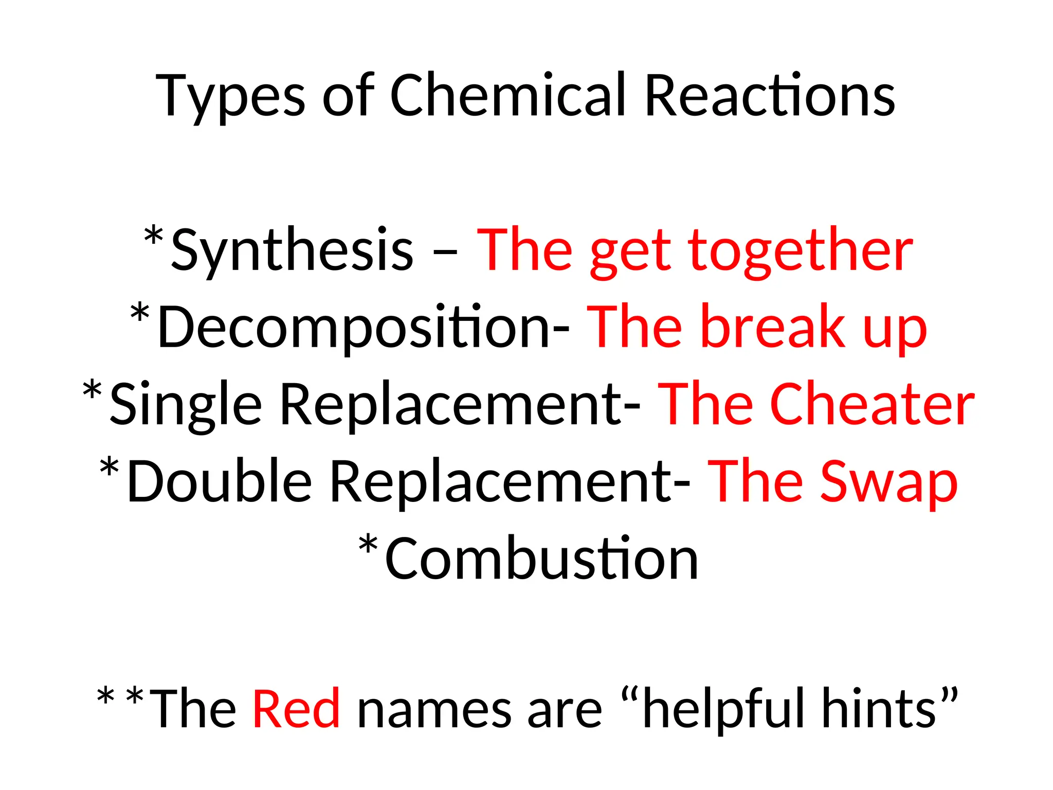 Types of Chemical Reactions. .ppt