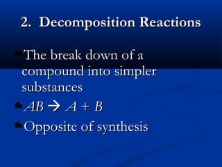 Types of Chemical Reactions | PPT