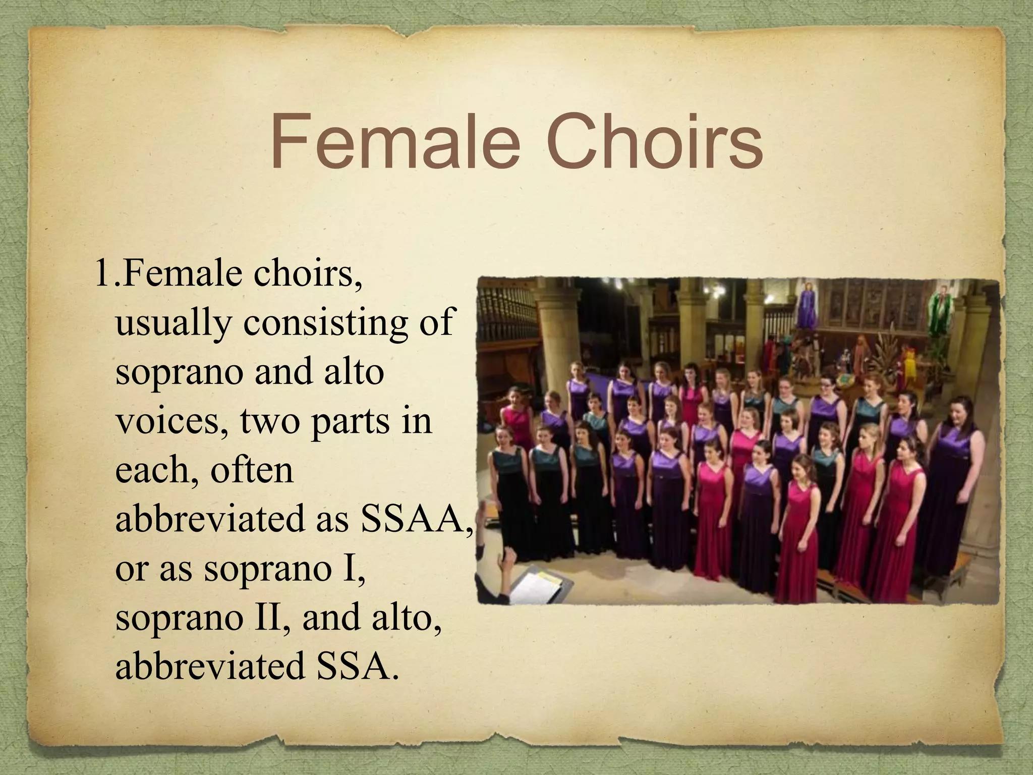 Types of choir and voices | PPTX