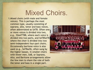 Types of choir and voices | PPTX