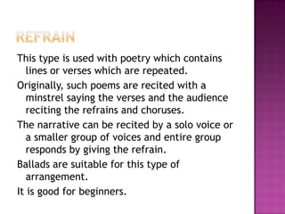 Types of choral speaking arrangement | PPTX