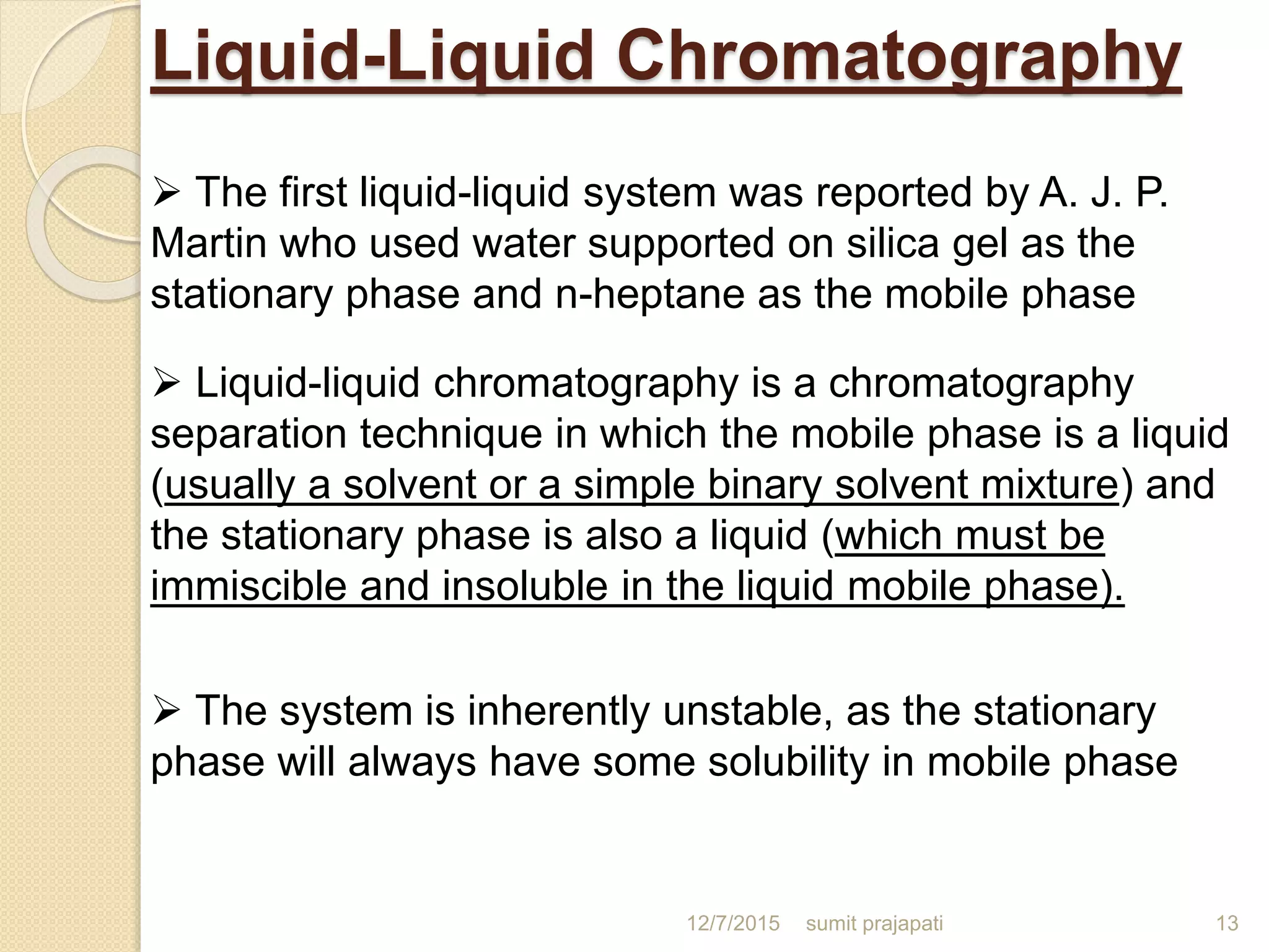 Types of chromatographic methods | PPTX