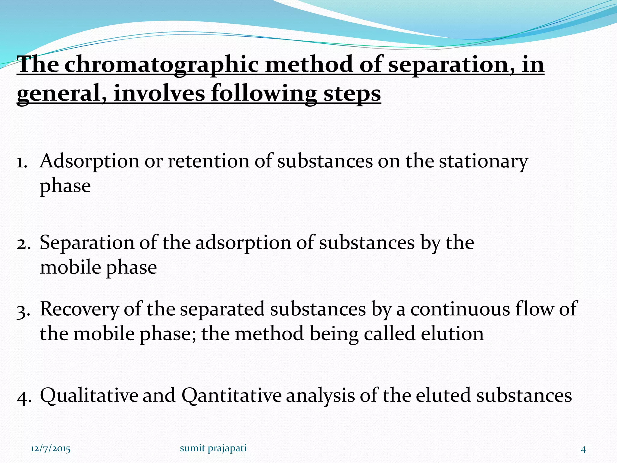 Types of chromatographic methods | PPTX