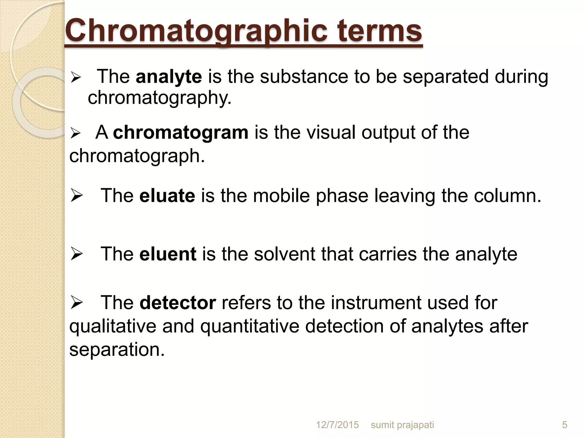 Types of chromatographic methods | PPTX