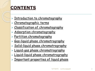 Types of chromatographic methods | PPTX