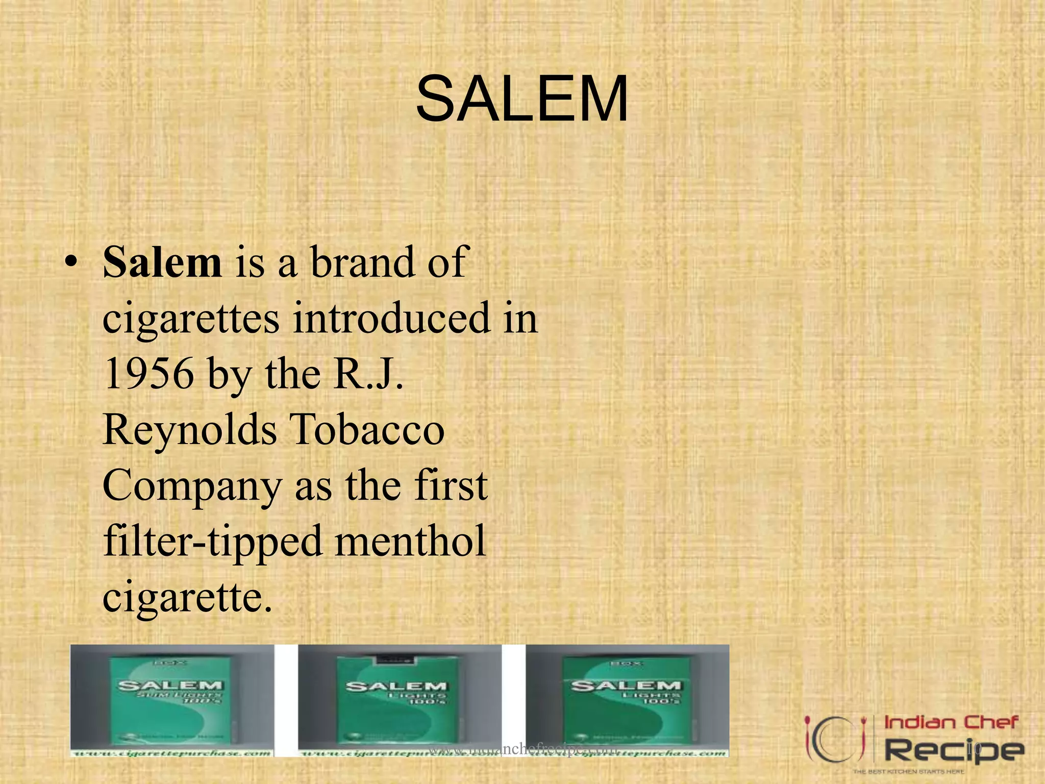 Types of cigarette brands | PPTX