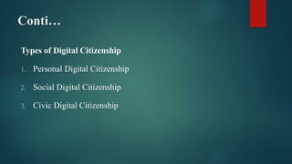 Types of Citizenship, active, participatory and digital citizenship | PPTX