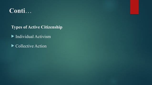 Types of Citizenship, active, participatory and digital citizenship | PPTX