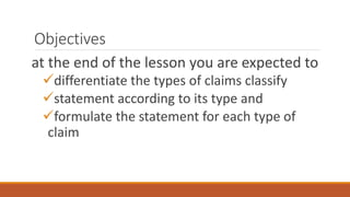 Reading and Writing: Types of Claims - Policy.pptx | Political Issues ...