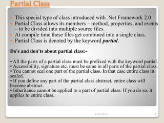C# Types of classes | PPTX