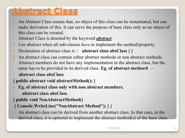 C# Types of classes