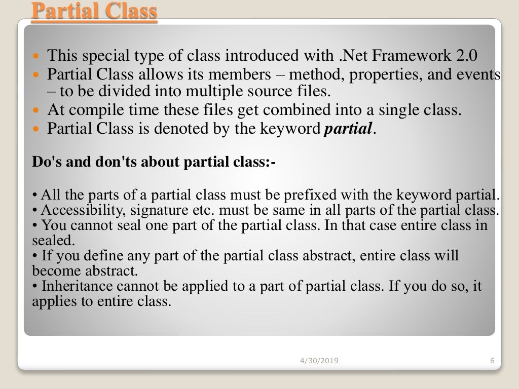 C# Types of classes
