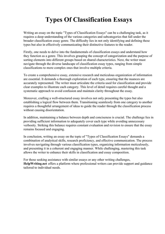 Types Of Classification Essays.pdf