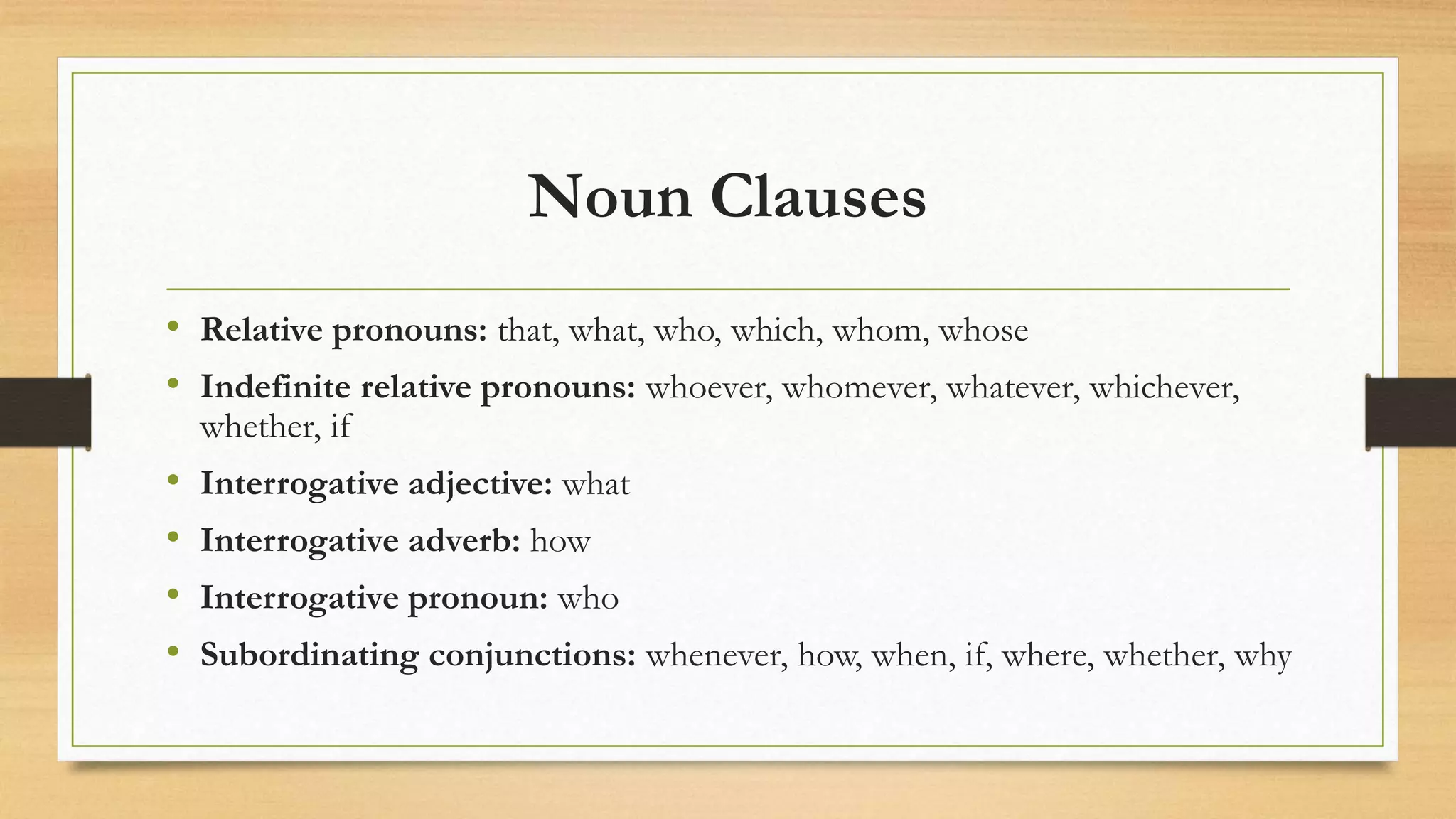 Types of Clauses in English Grammar | PPTX
