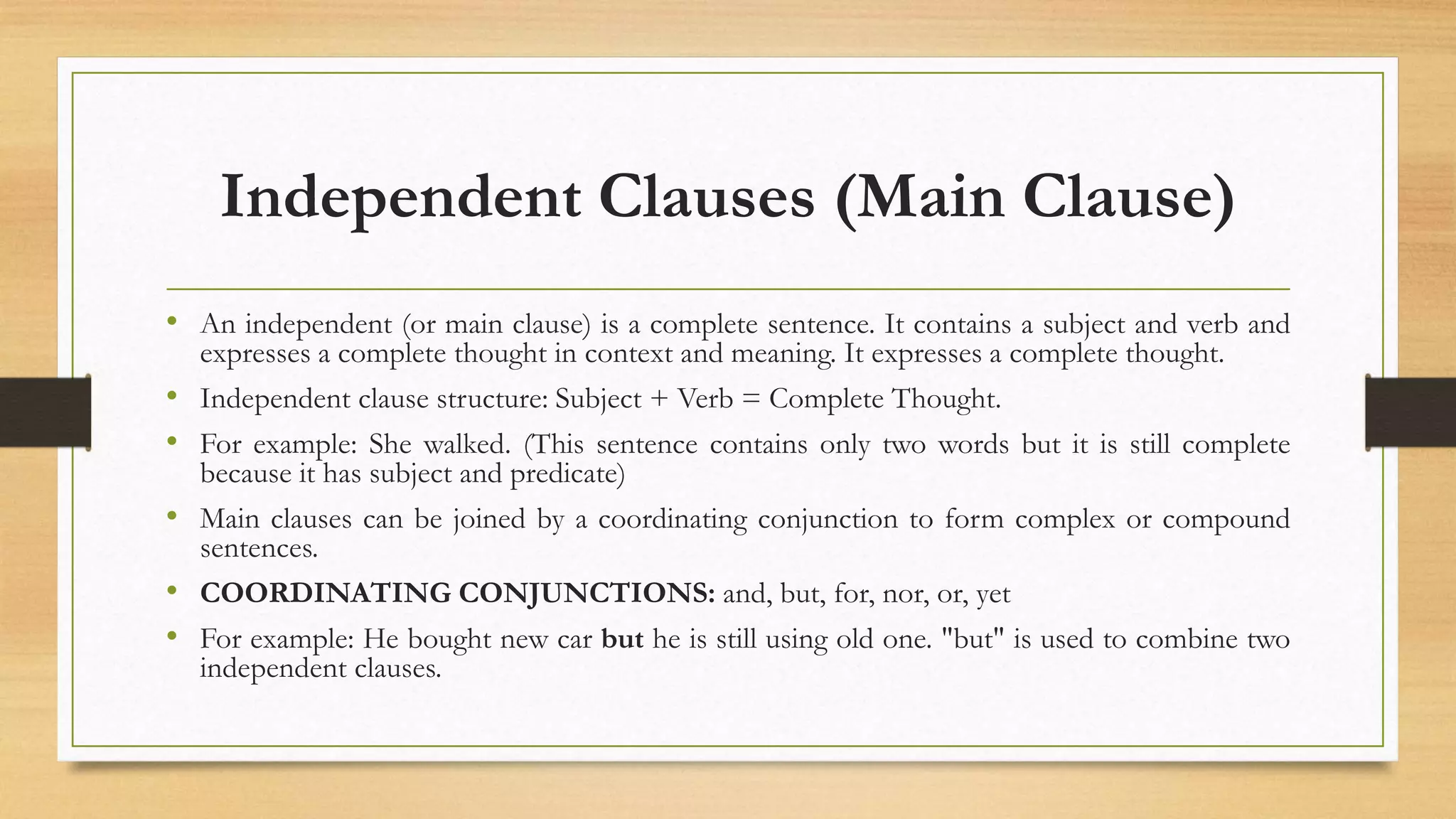 Types of Clauses in English Grammar | PPTX