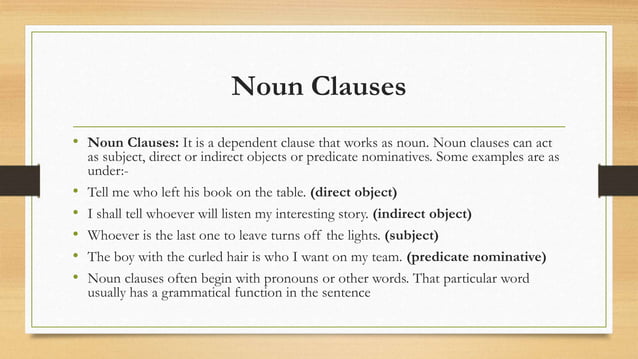 Types of Clauses in English Grammar | PPTX | Programming Languages | Computing