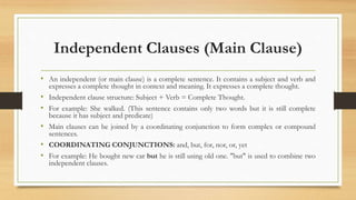 Types of Clauses in English Grammar | PPTX