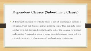 Types of Clauses in English Grammar | PPTX