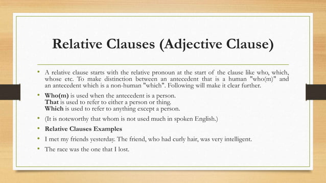 Types of Clauses in English Grammar | PPTX | Programming Languages | Computing