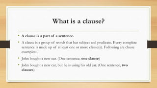 Types of Clauses in English Grammar | PPT