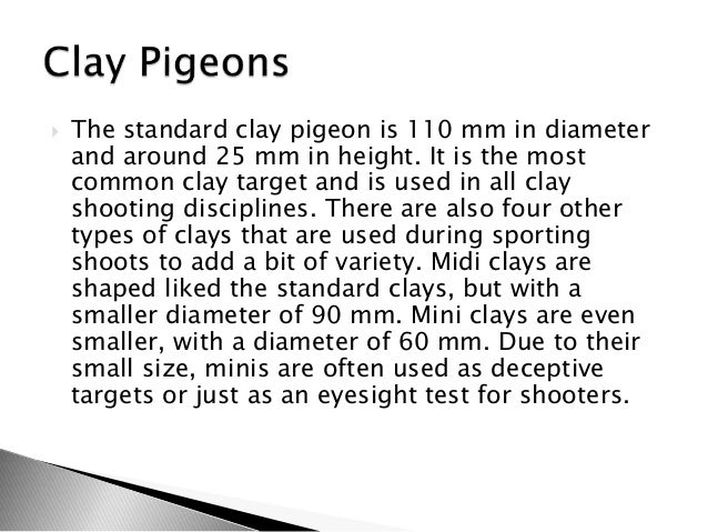 Types of clay pigeons