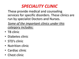 Type of clinics in community | PPTX