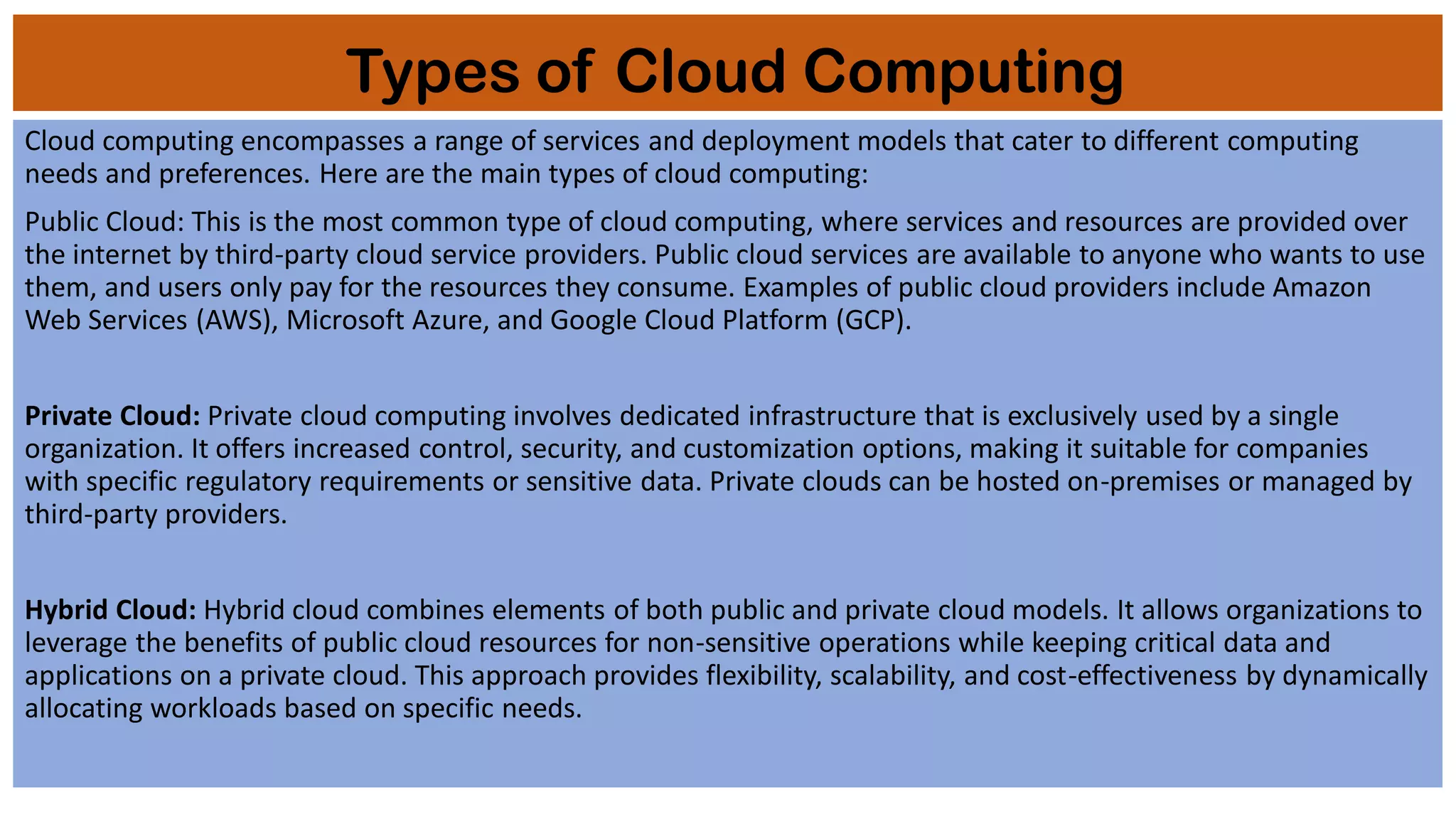 A Comprehensive Guide To The Types Of Cloud Computing Ppt