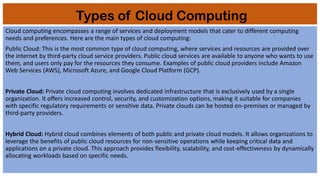 A Comprehensive Guide to the Types of Cloud Computing | PPT