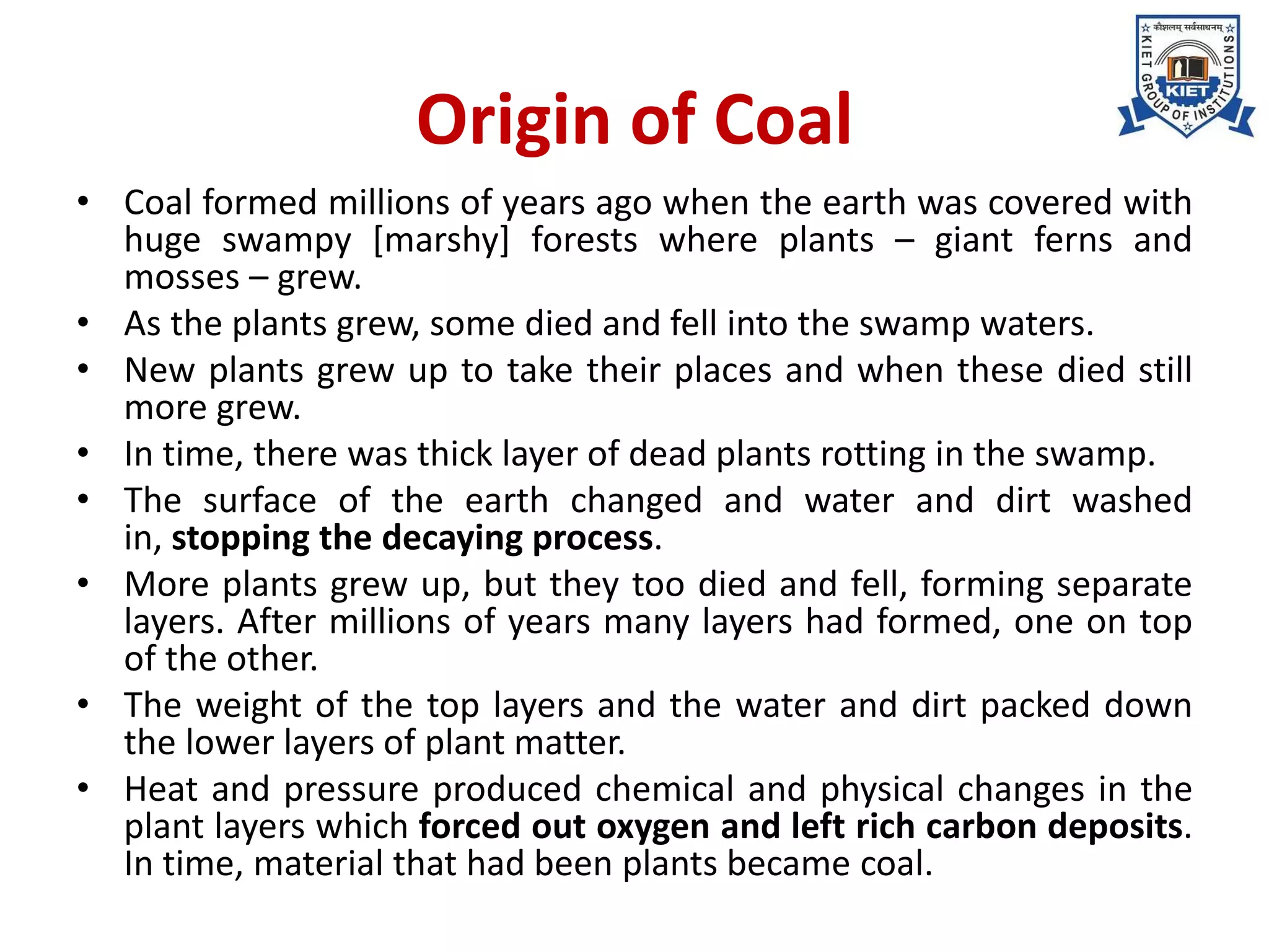 Types of coal, ranking of coal and their properties.pptx
