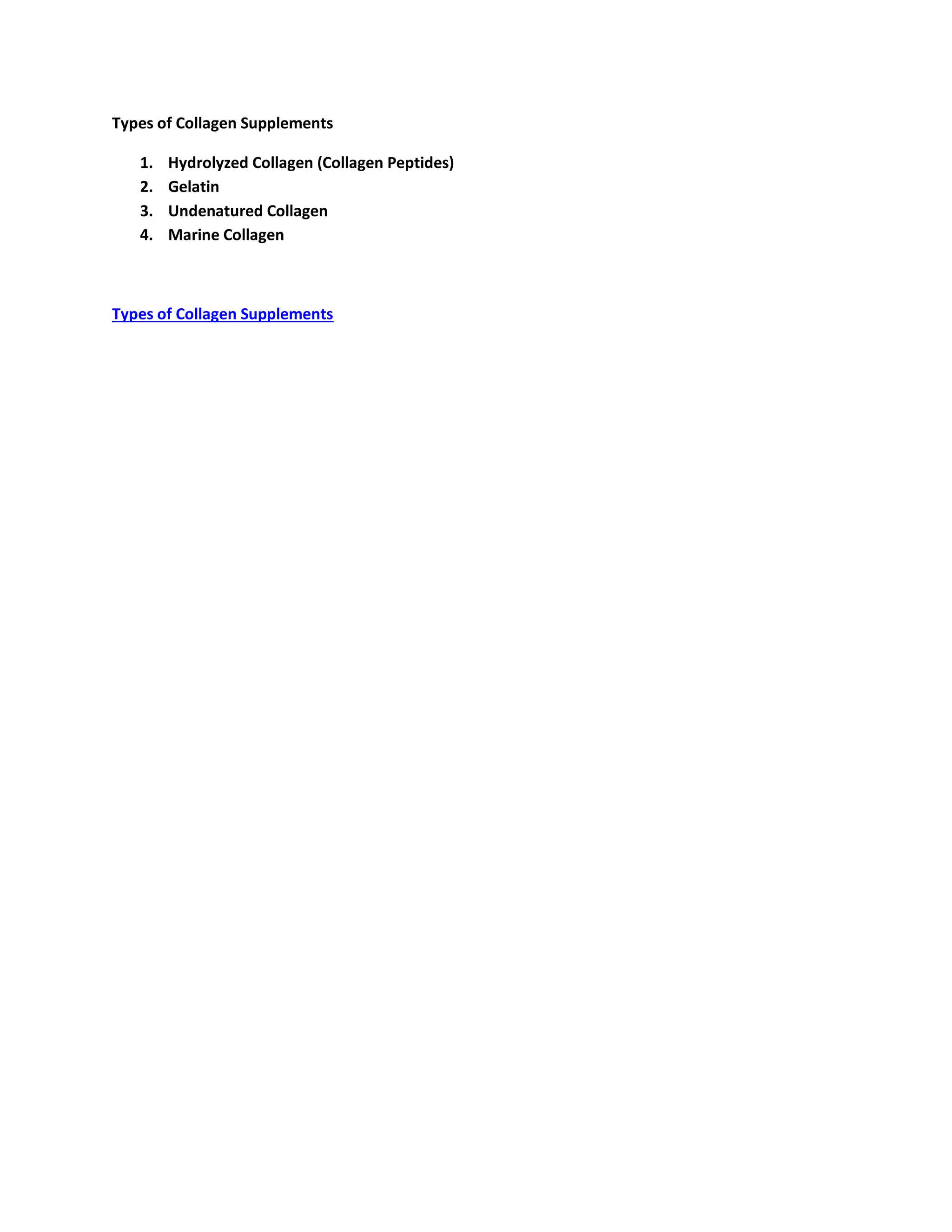 Types of Collagen Supplements for Health | PDF