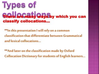 Types of collocations | PPT