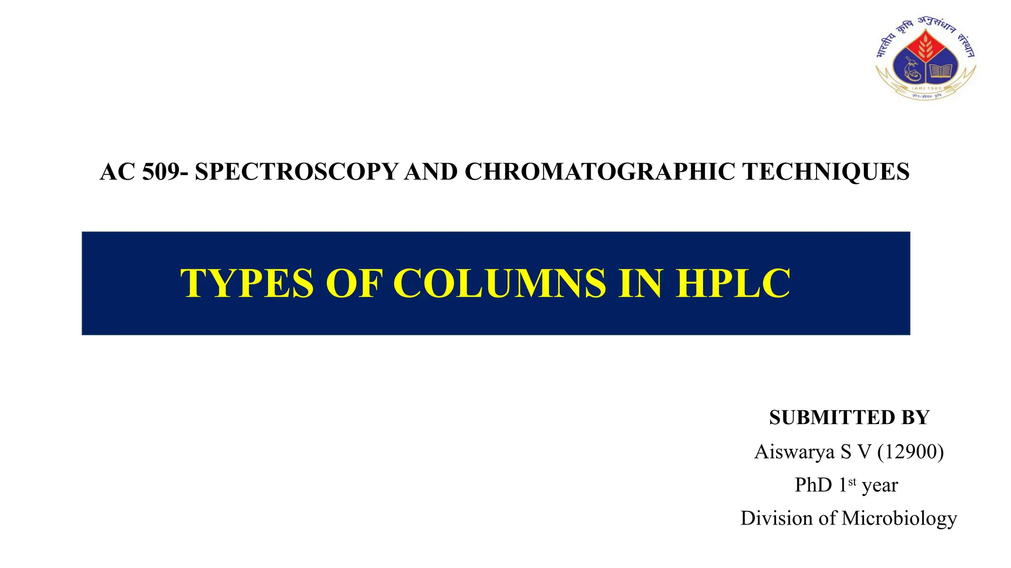 types of columns in High performance liquid chromatography.pptx