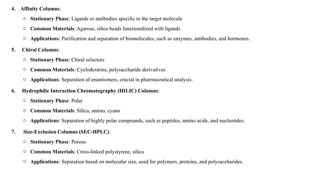 types of columns in High performance liquid chromatography.pptx ...
