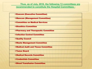 Types of committees in a hospital by Dr.Mahboob Khan Phd | PPTX