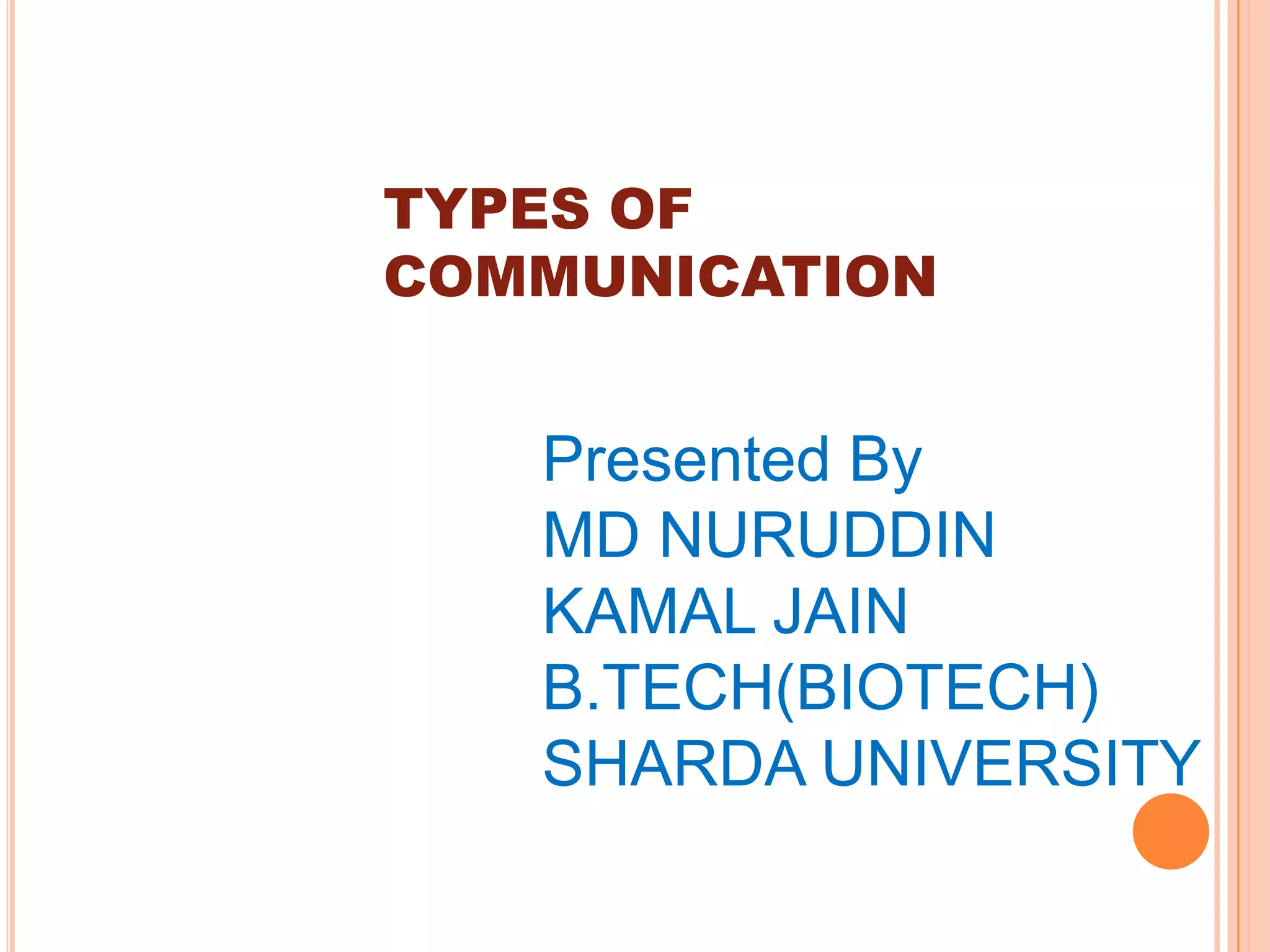 Types of communication | PPTX | Email | Internet