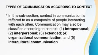 TYPES OF COMMUNICATION Purposive communication | PPTX