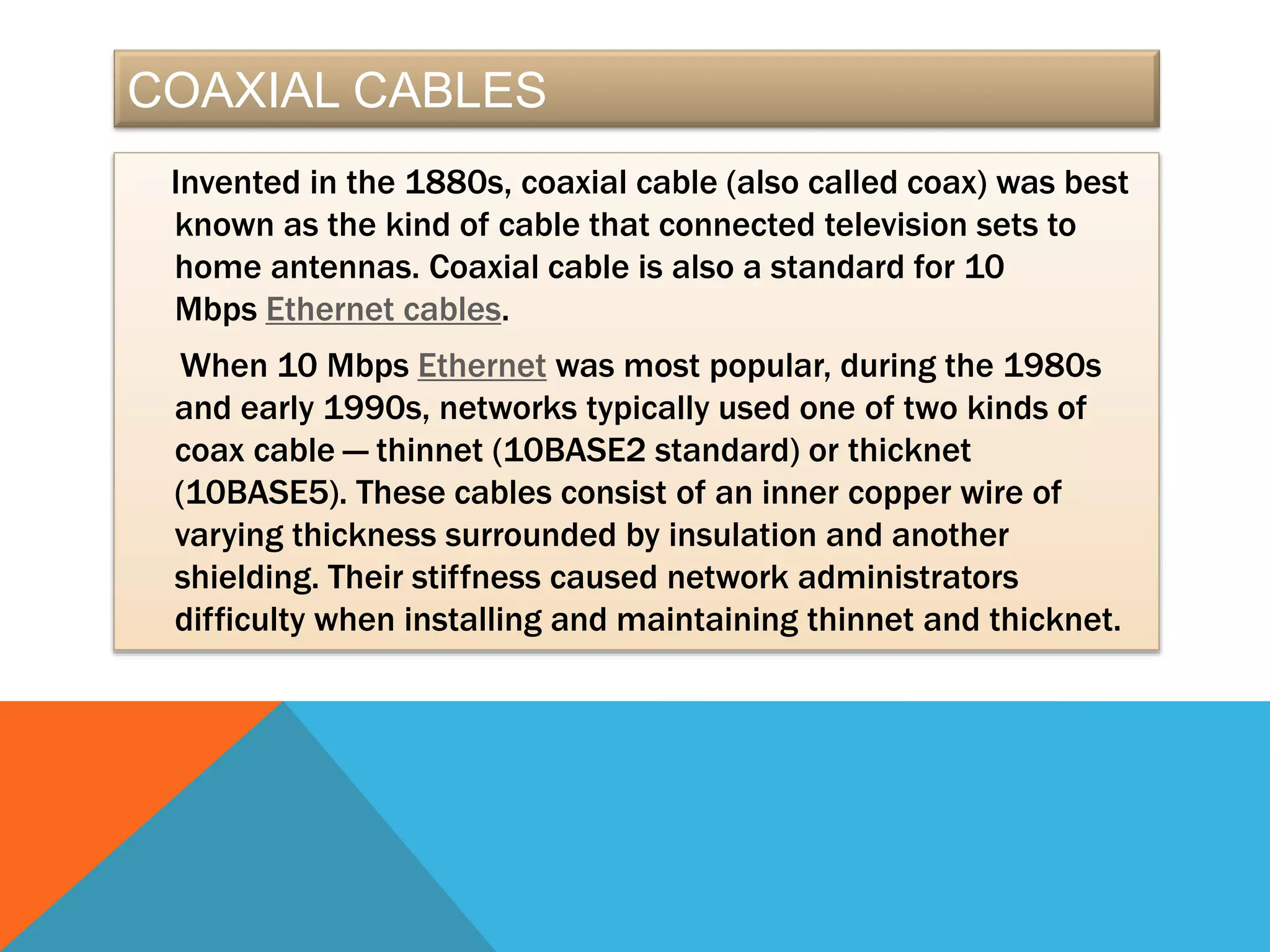 Types of communication cables | PPTX