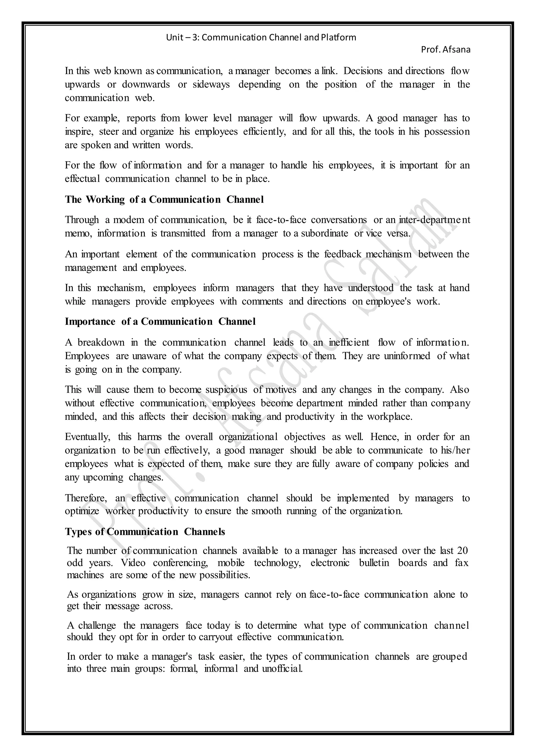 Communication medium/Channel - Business Skills | DOCX