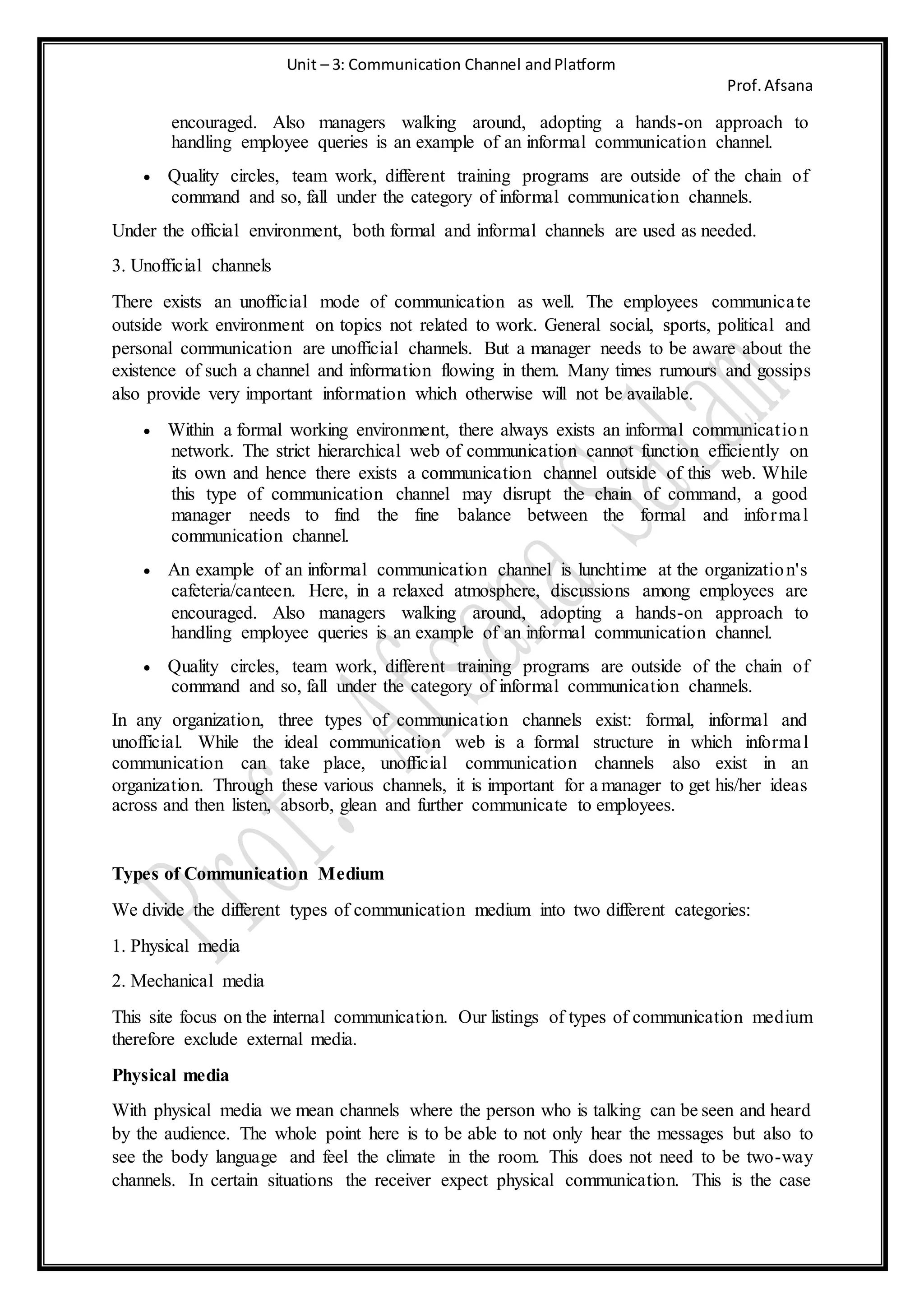 Communication medium/Channel - Business Skills | DOCX