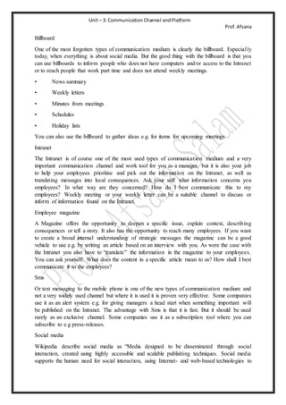 Communication medium/Channel - Business Skills | PDF