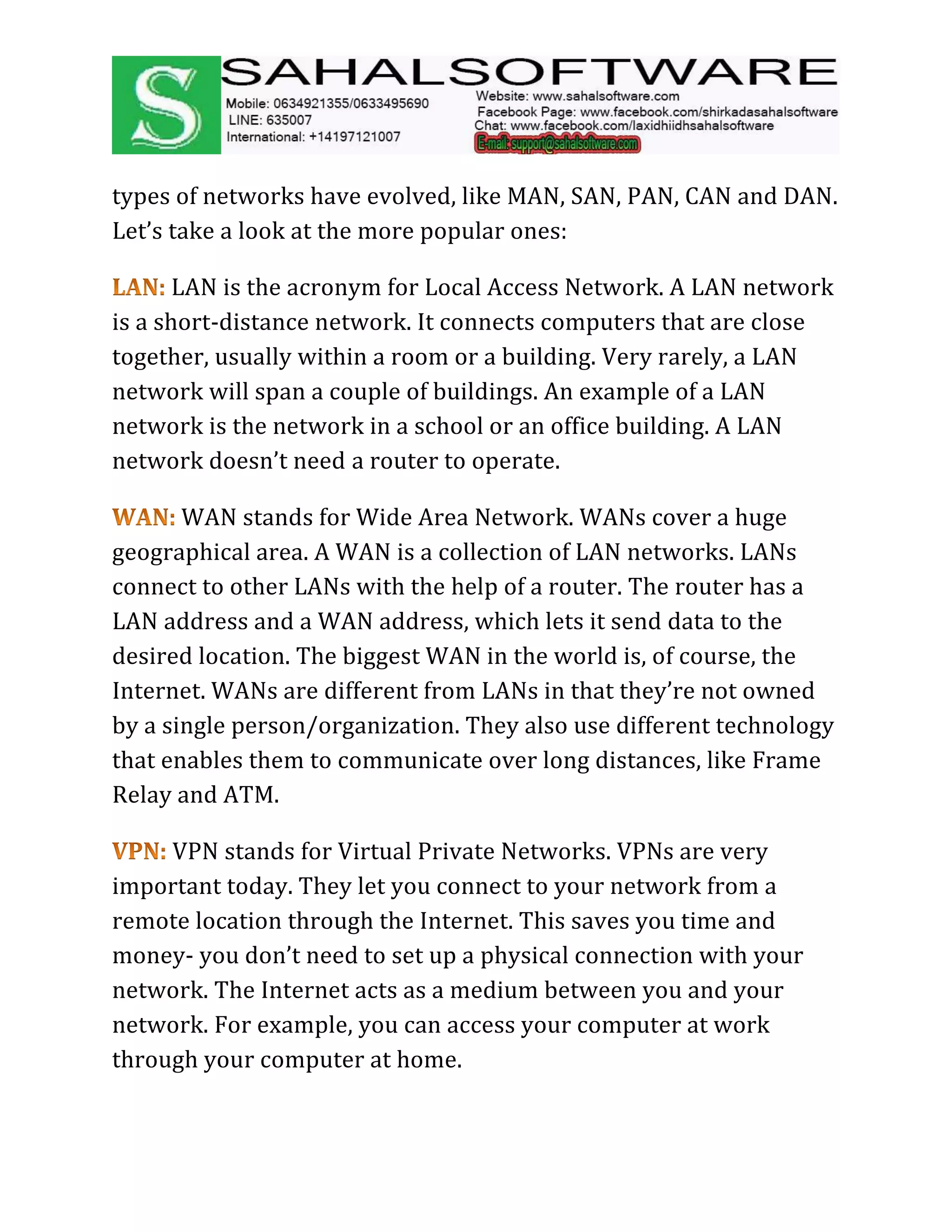 Types of communication networks | PDF