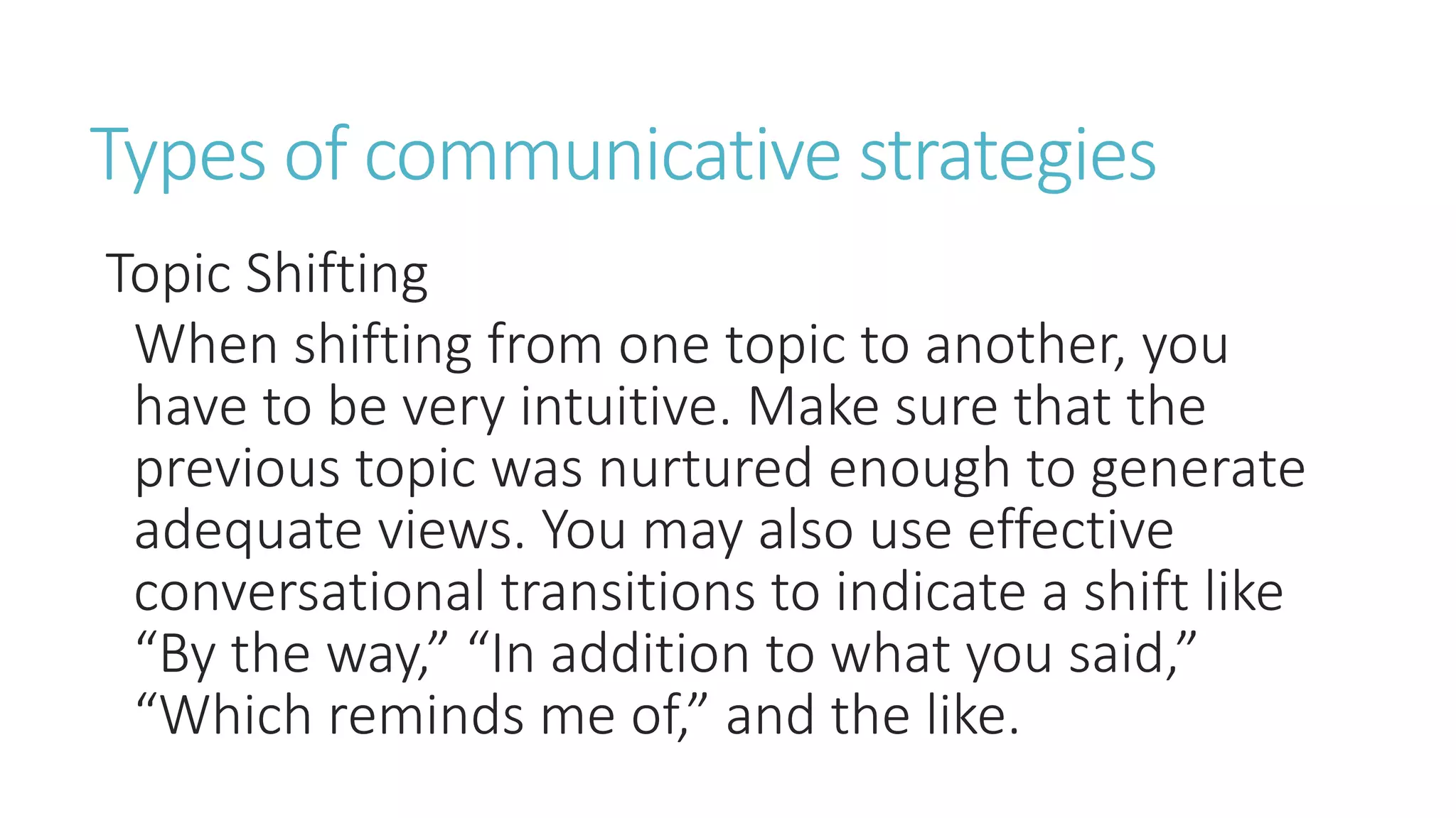 Types of communicative strategies | PPTX