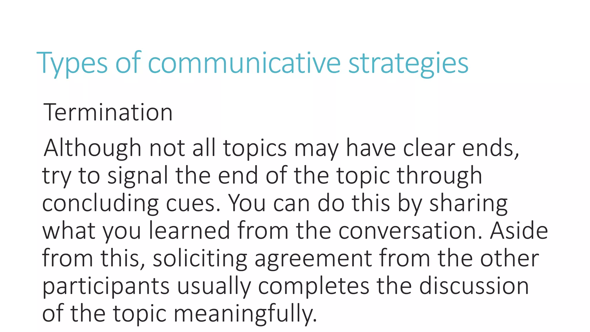Types of communicative strategies | PPTX
