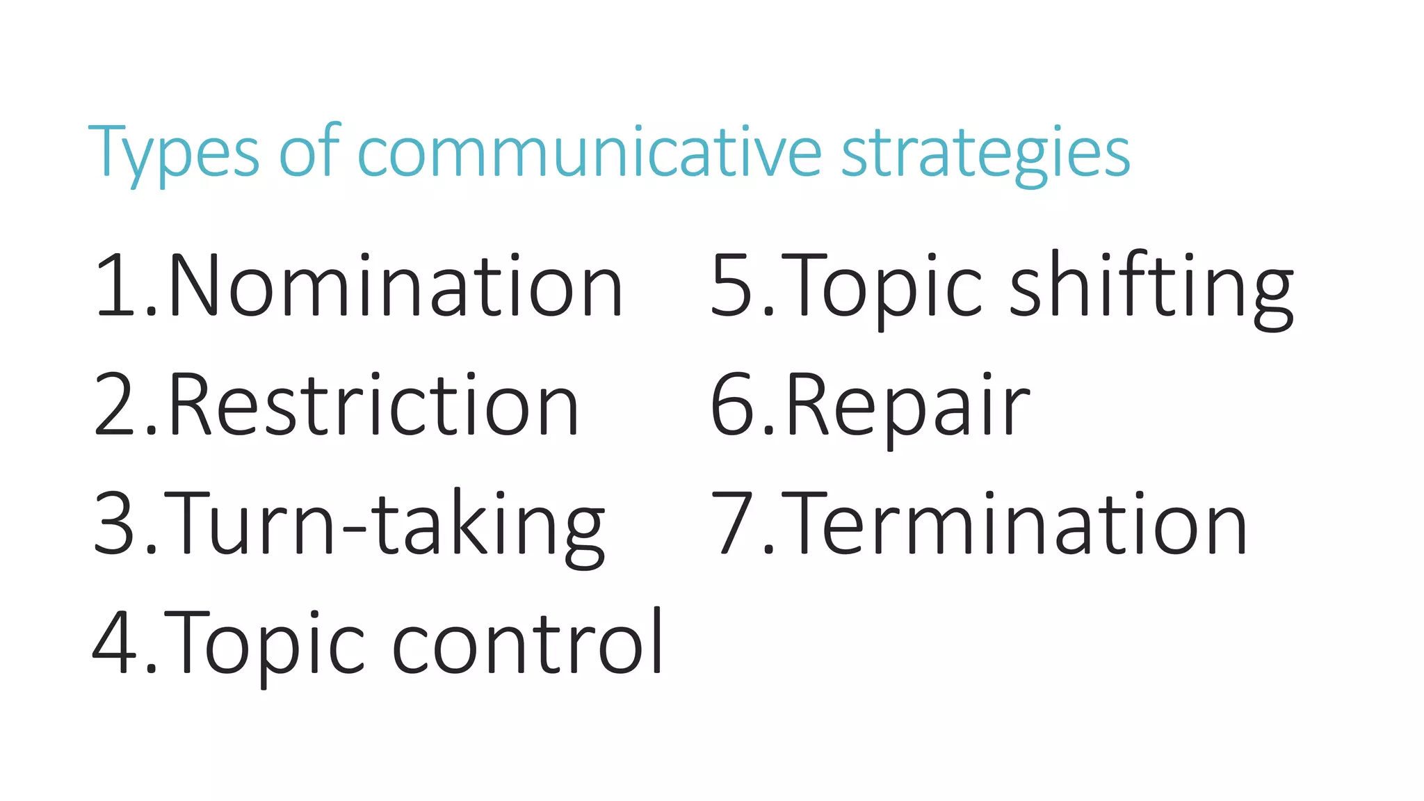 Types of communicative strategies | PPTX